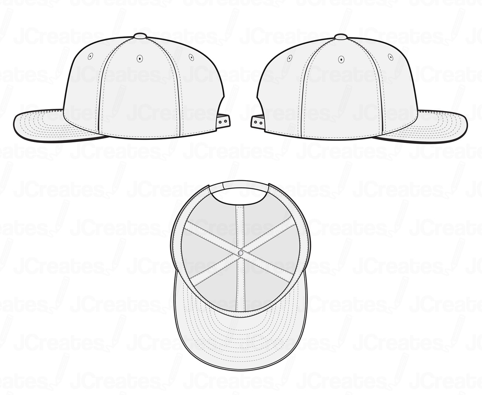 Adjustable Six Panel Cap Vector Mockup - Customizable Hat Template - Etsy