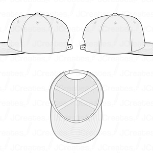 Adjustable Six Panel Cap Vector Mockup - Customizable Hat Template - Etsy