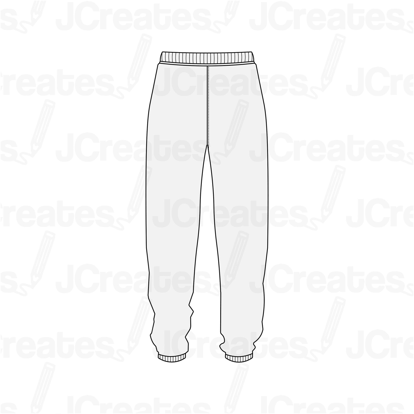 Sweatpants Vector Mockup - Customizable Sweatpants Template | Instant ...