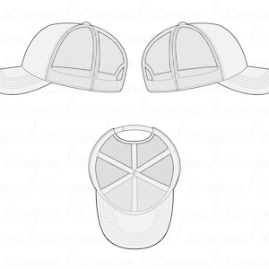 Trucker Cap Vector Mockup - Customizable Hat Template - Etsy