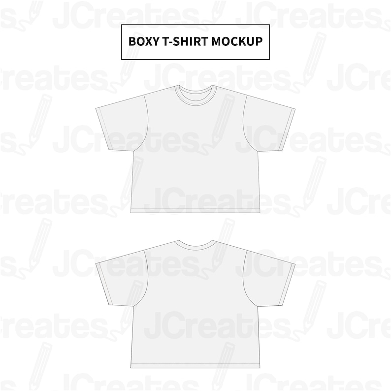 Boxy T-shirt Vector Mockup - Customizable T-shirt Template | Instant ...