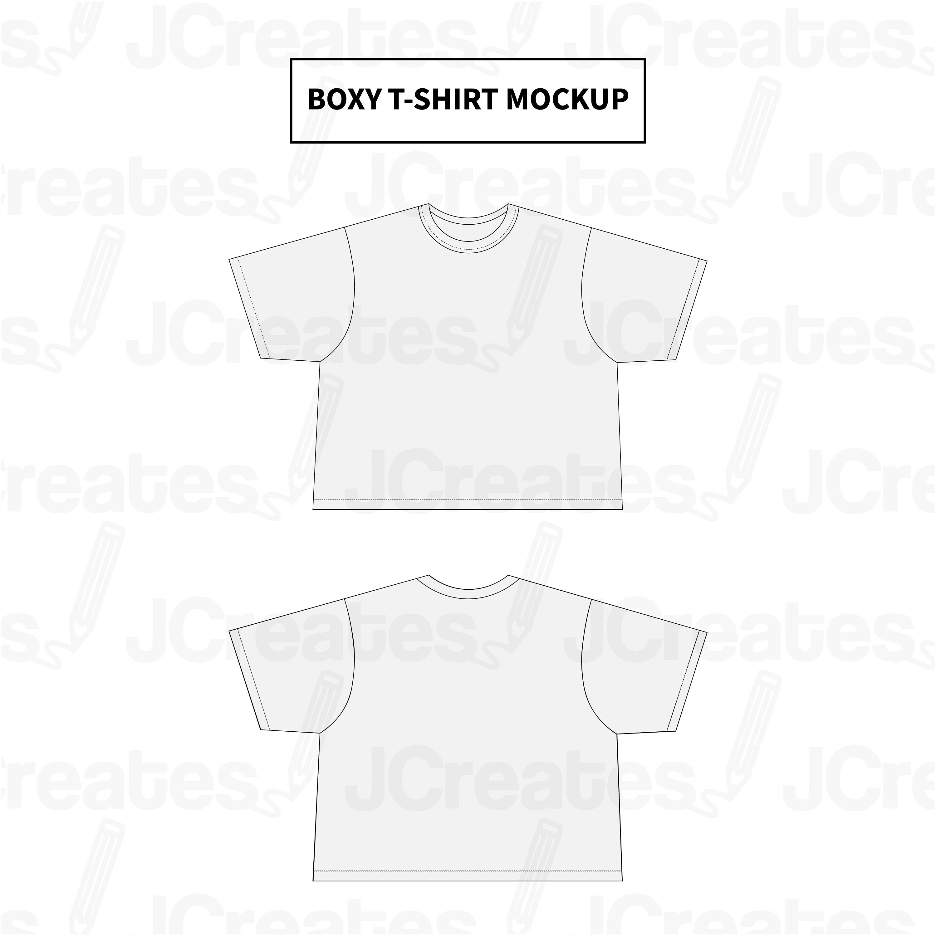 Boxy T-shirt Vector Mockup - Customizable T-shirt Template | Instant ...