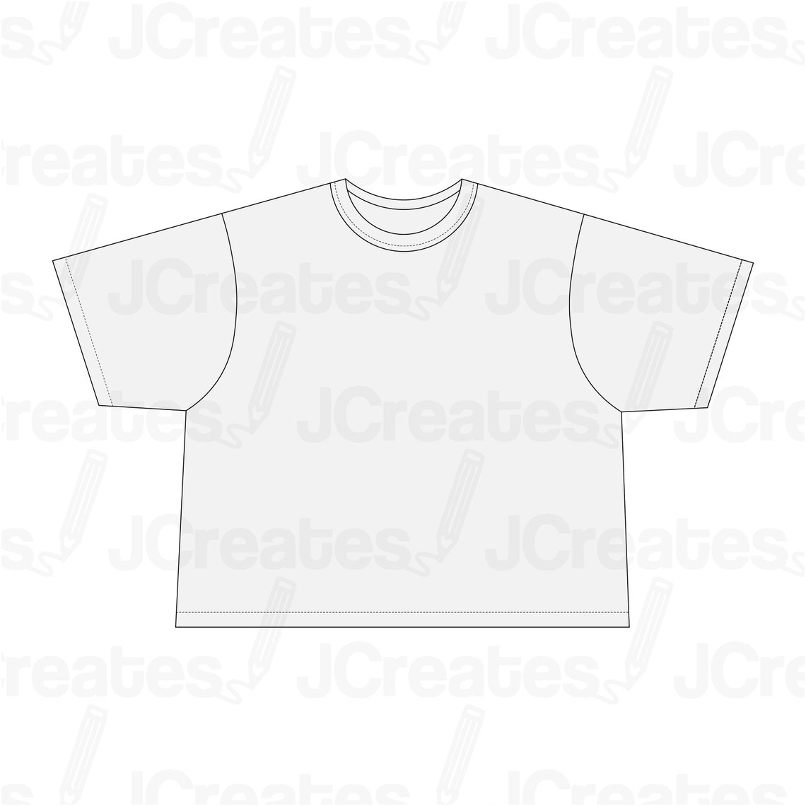 Boxy T-shirt Vector Mockup - Customizable T-shirt Template | Instant ...