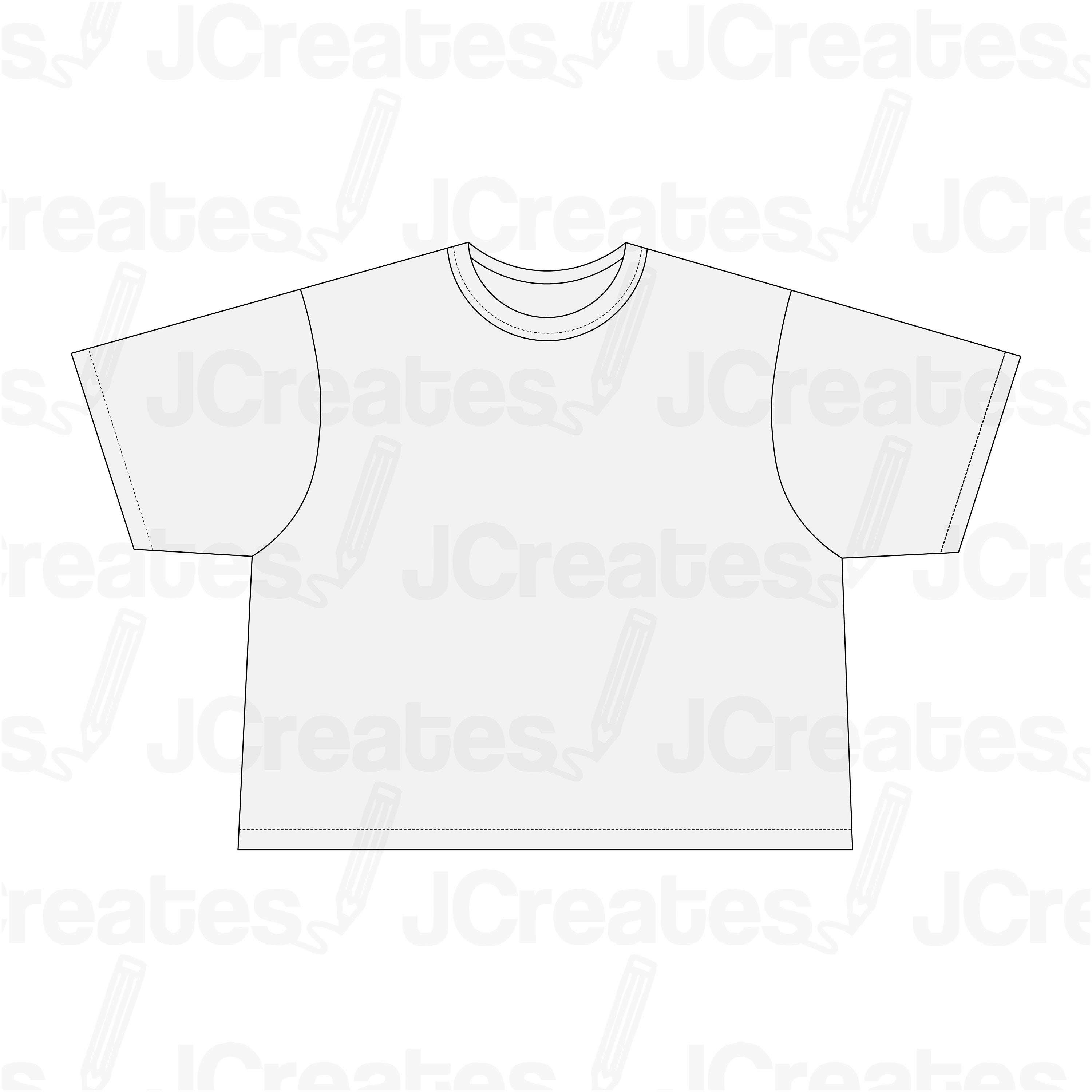 Boxy T-shirt Vector Mockup - Customizable T-shirt Template | Instant ...