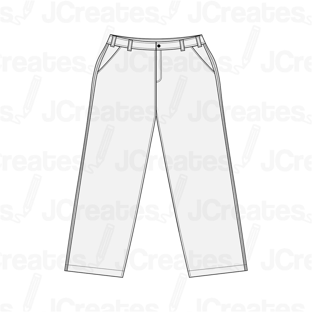 Jean Vector Mockup - Customizable Jean Template | Instant Download ...