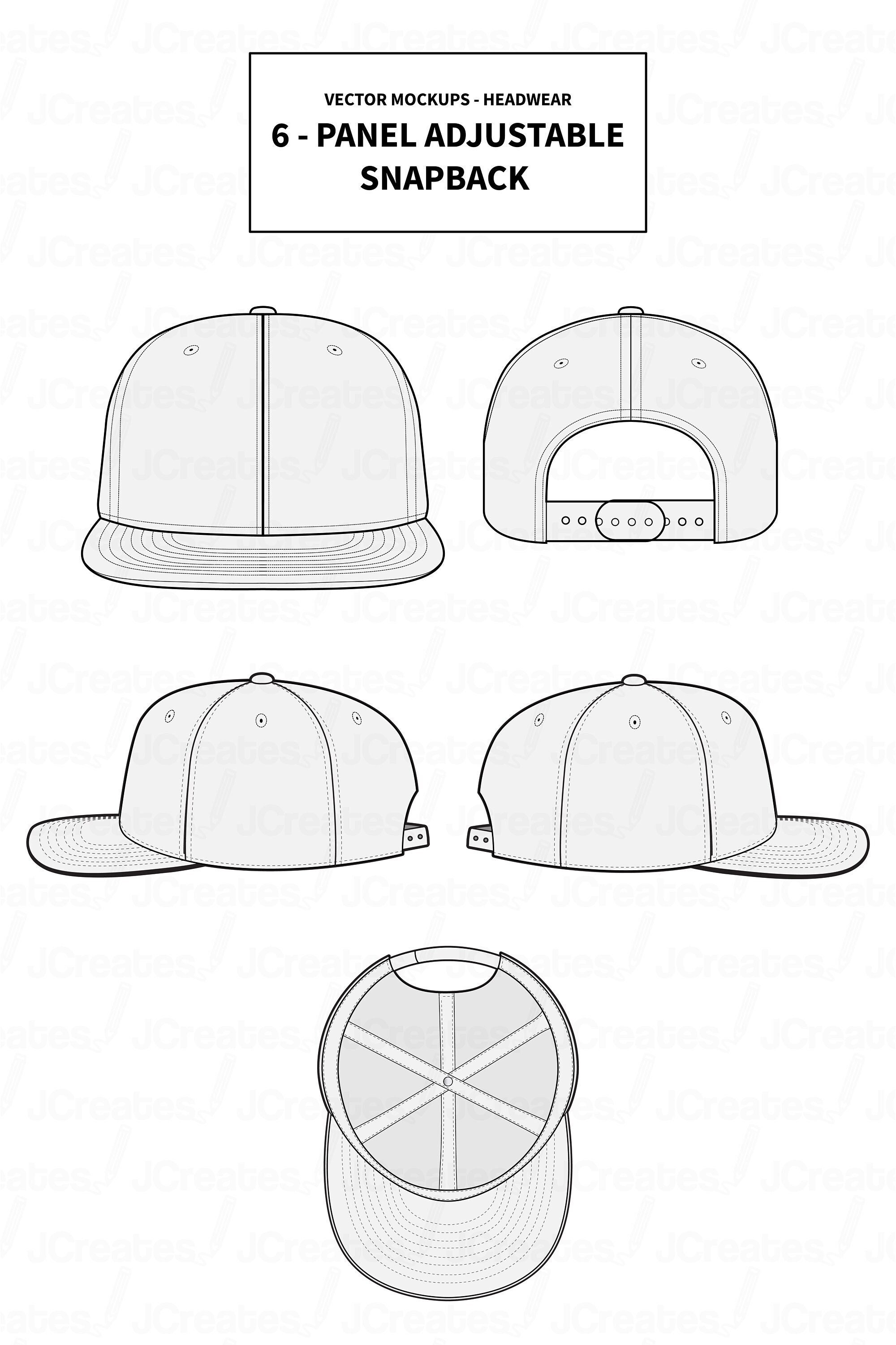 Adjustable Six Panel Cap Vector Mockup - Customizable Hat Template - Etsy