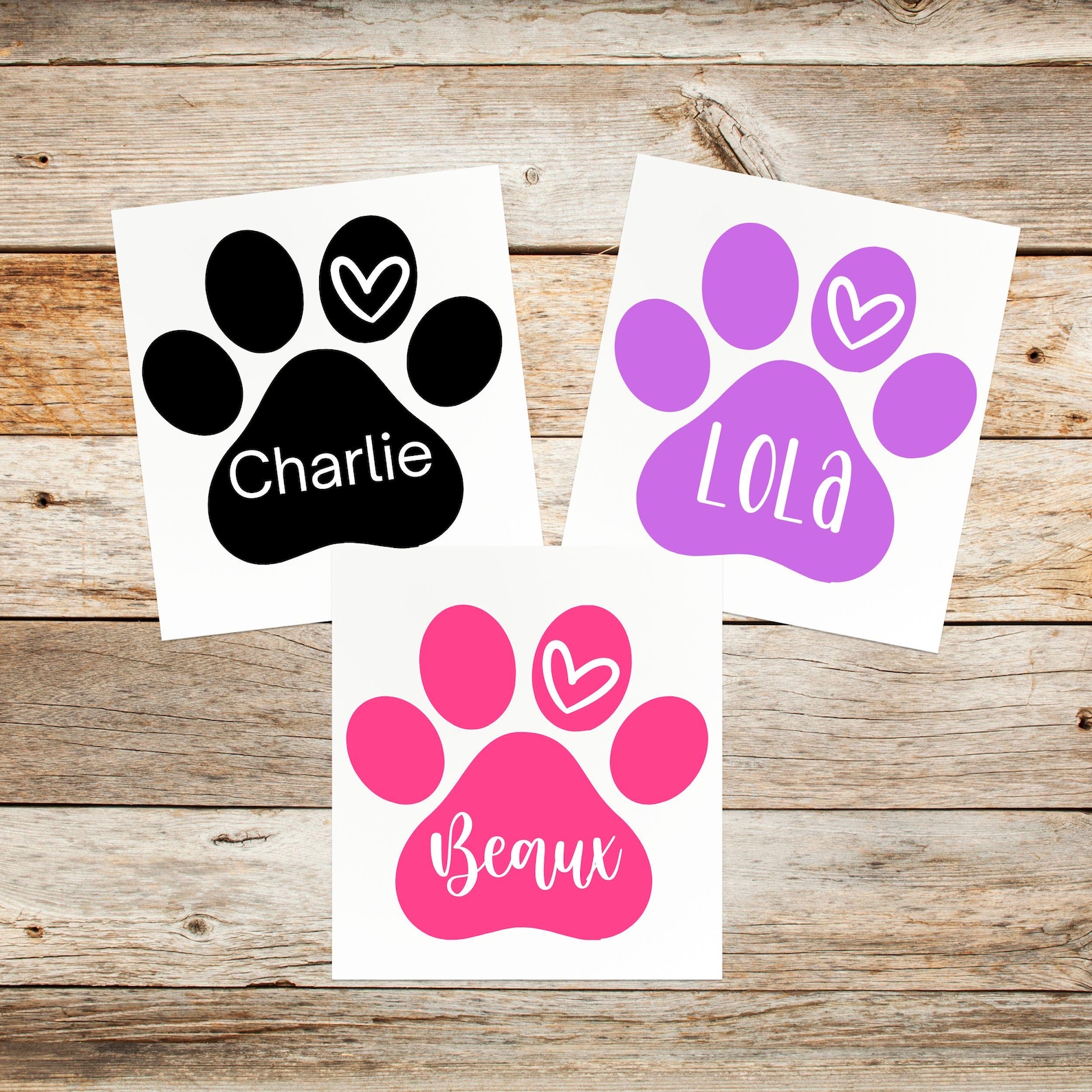 Custom Paw Name Dog Decals, Personalized Vinyl Pet Decals, Dog Lover ...