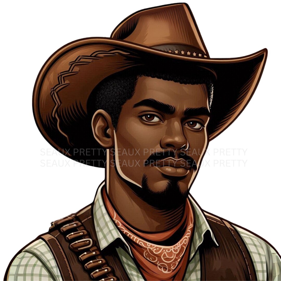 Black Cowboy PNG, Cowboy Design, Black Rodeo, African American Western ...