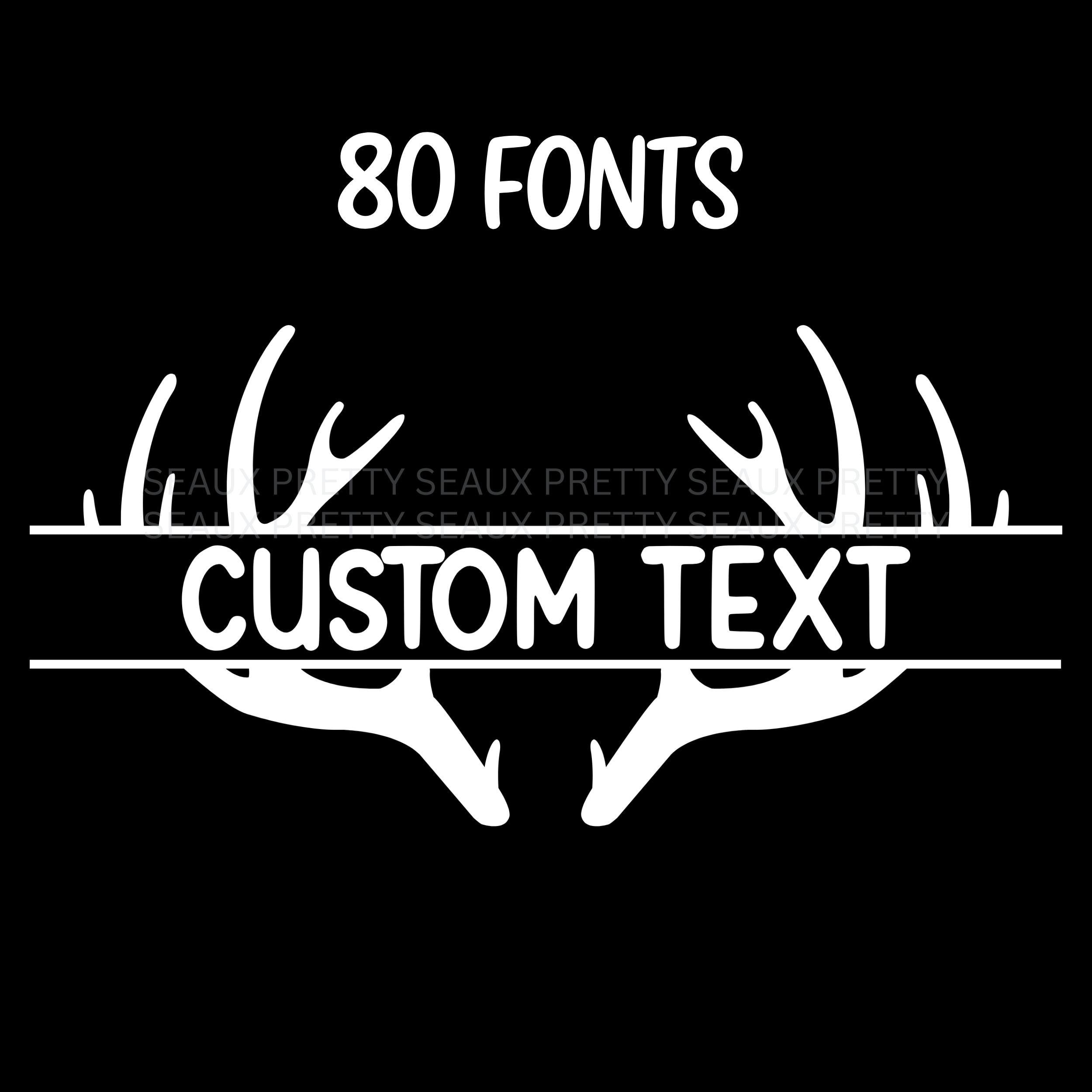 Custom Antler Decal, Personalized Antler Decal, Hunting Gifts, Antler ...