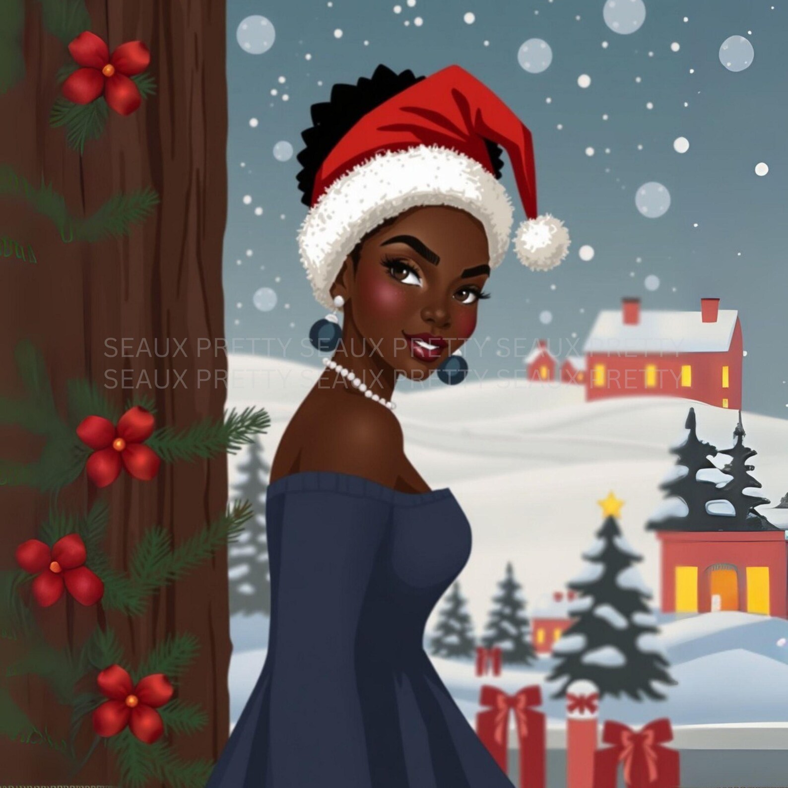 2 Black Women Christmas Pngs, Black Woman Christmas Design, Mrs. Claus ...