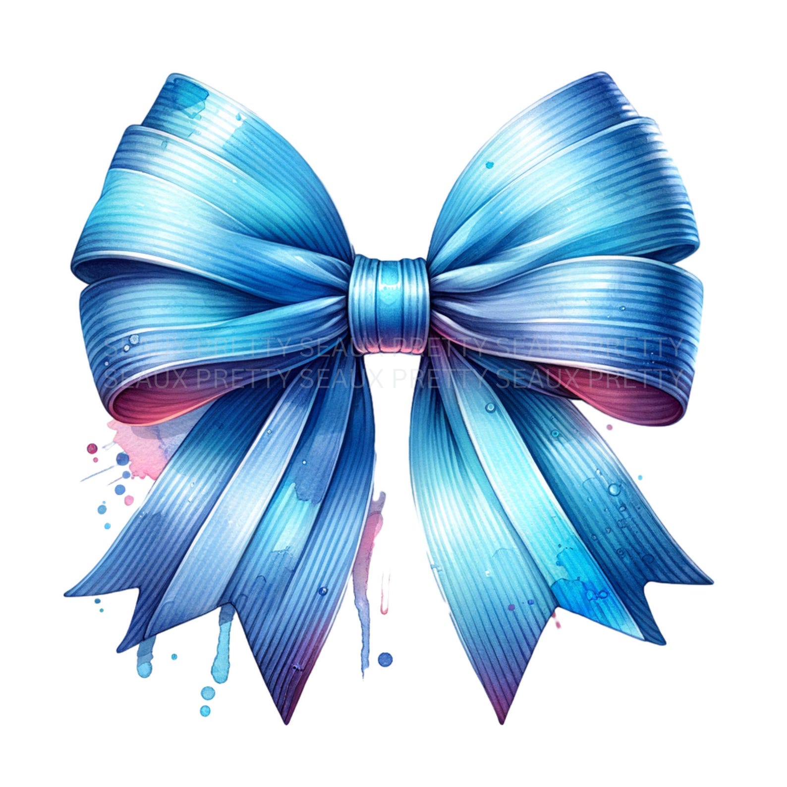 Blue Coquette Bow PNG, Watercolor Blue Bow PNG, Blue Bow Clipart ...