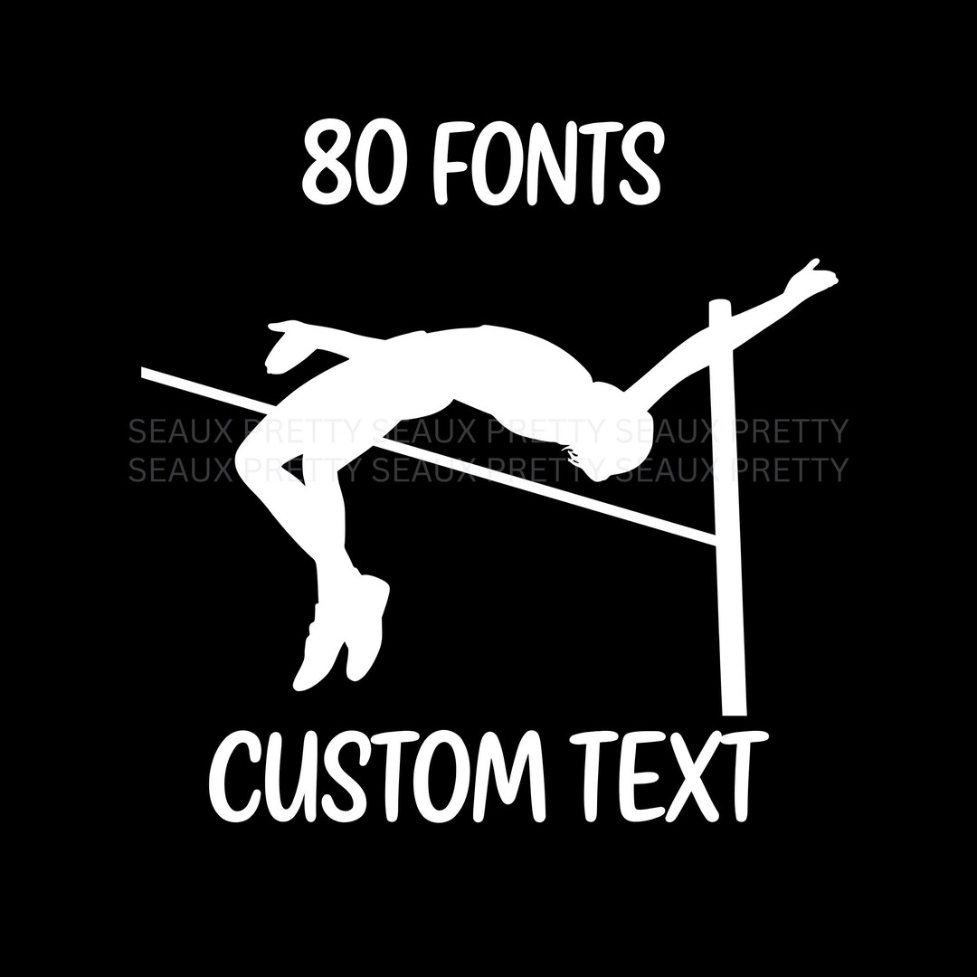 Custom High Jump Decal, Personalized High Jump Decal, High Jump Lover ...