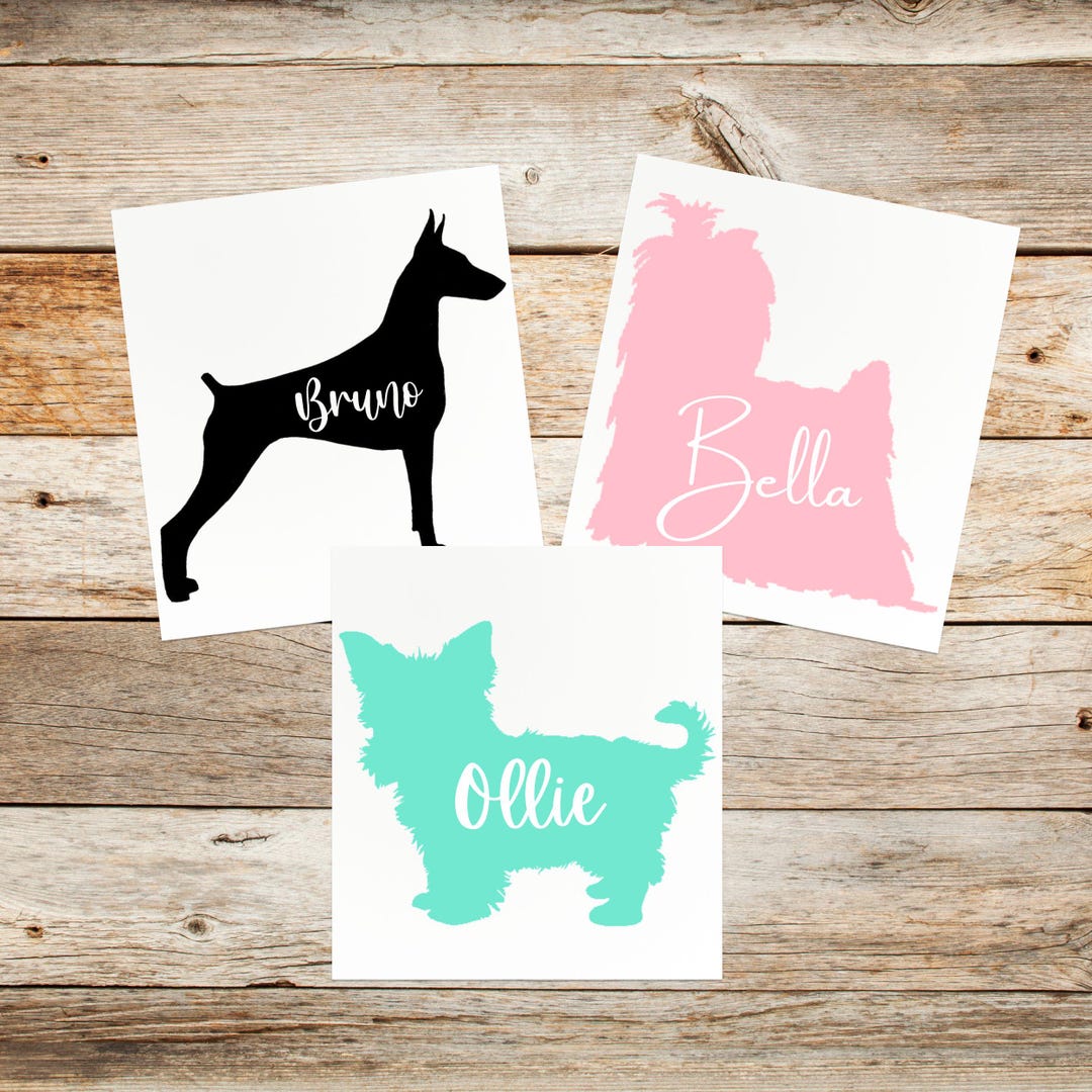 Custom Name Dog Decals, Personalized Vinyl Pet Decals, Dog Lover Gifts ...