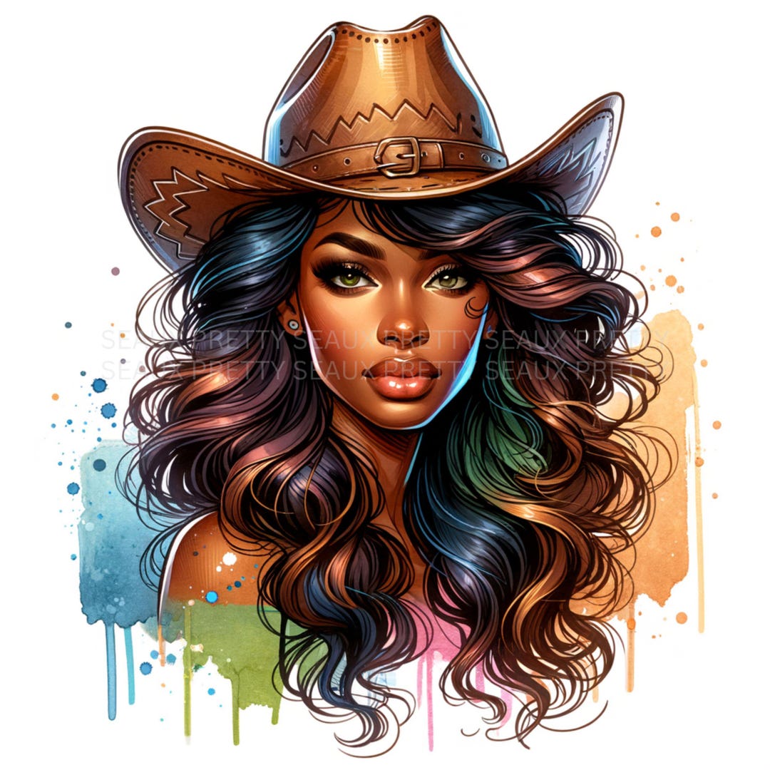 Black Cowgirl PNG, Black Country Girl, Black Girl Rodeo, African ...