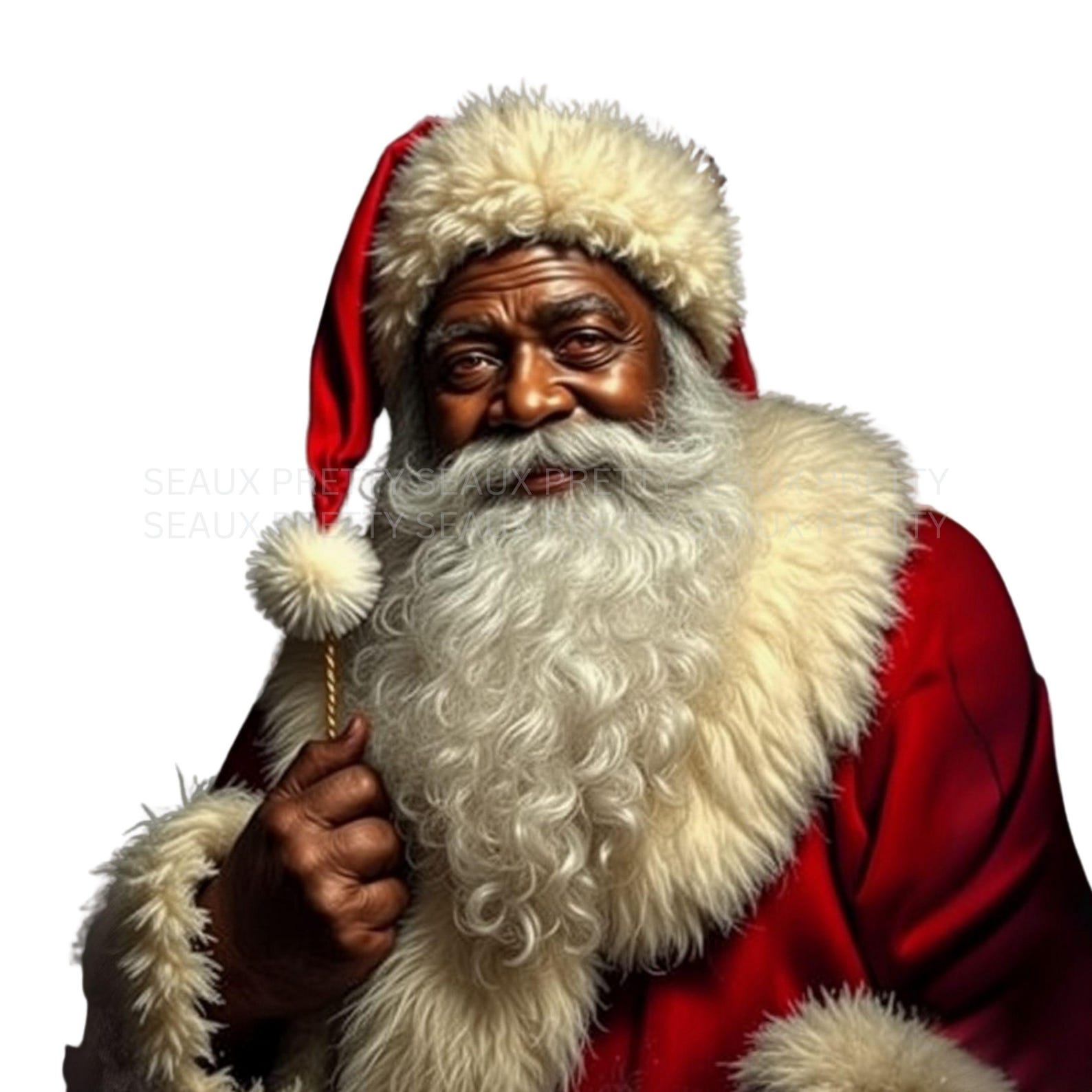 2 Black Santa Pngs, Black Santa Design, Black Santa Clipart, Christmas ...