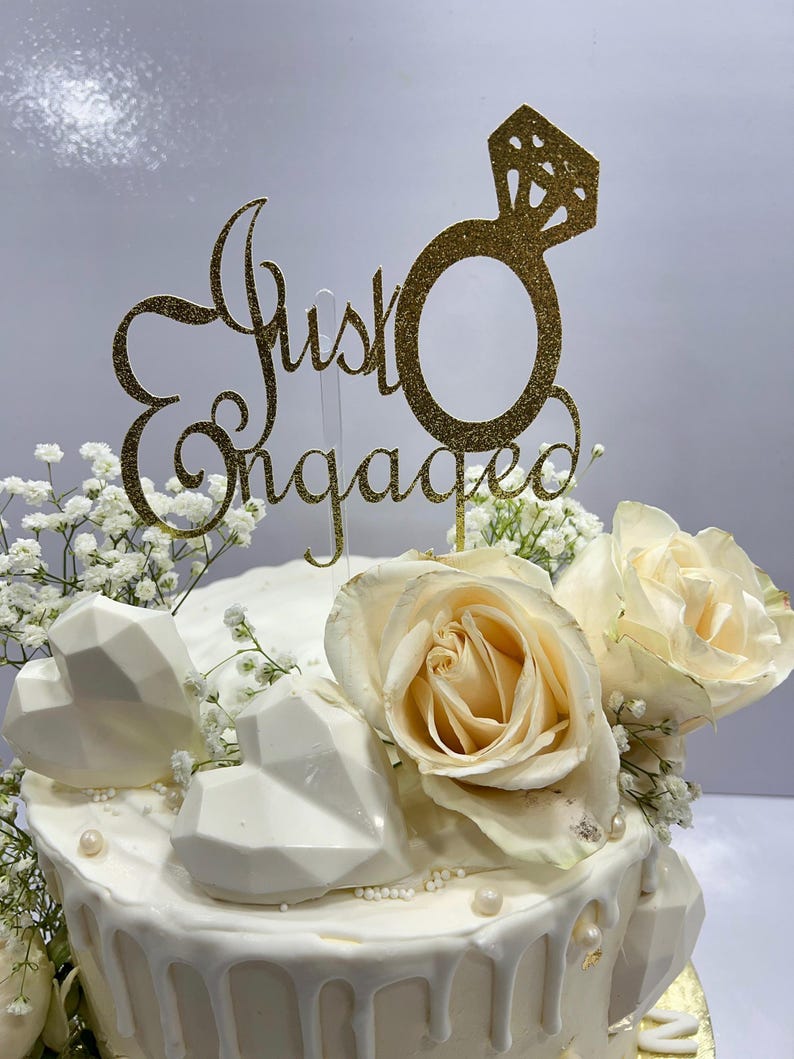Just Engadged Cake Topper - Etsy