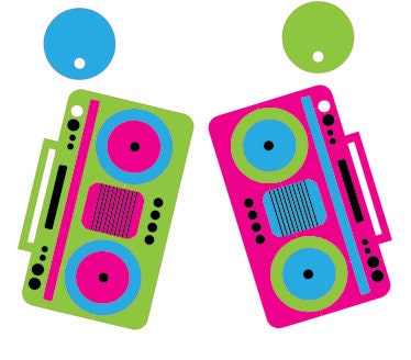 Retro Radio SVG Laser Downloadable File, 90s Earrings, Fun Acrylic ...