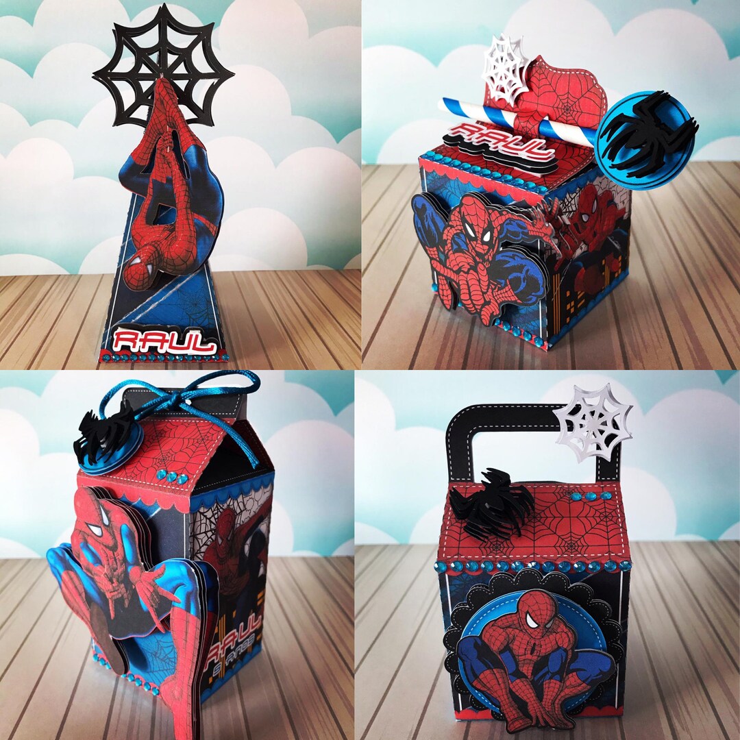 Spider-man Favor Box, Treat Bags, Candy Box, Super Hero Box, Spider-man ...