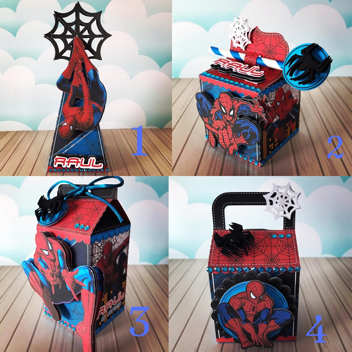 Spider-man Favor Box, Treat Bags, Candy Box, Super Hero Box, Spider-man ...