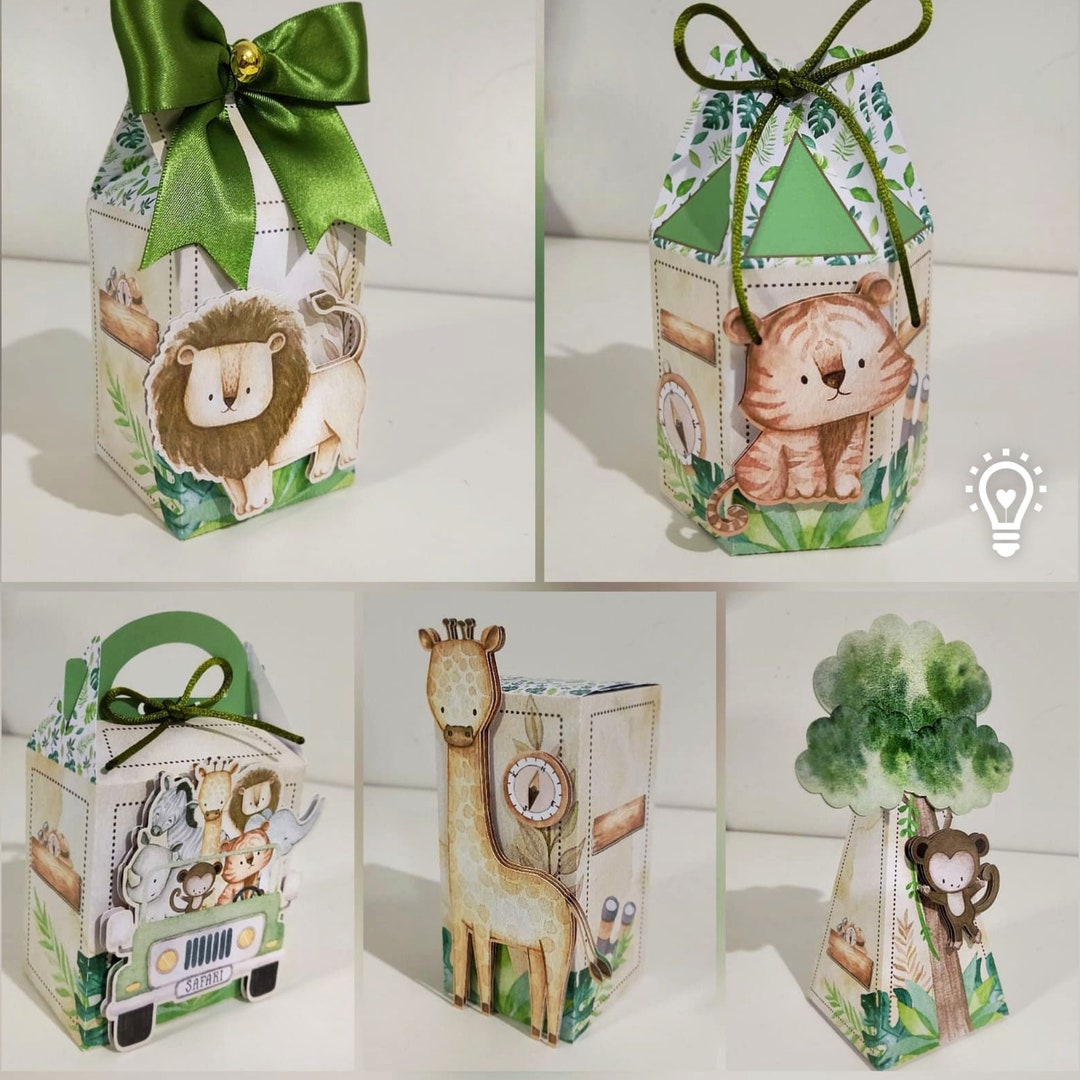 Safari Favor Box Safari Animals Birthday Favors Jungle Treat Box Jungle ...