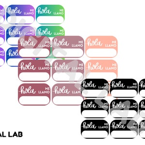 Spanish Name Tags Printable File, Flashcards Digital Vocab Cards ...