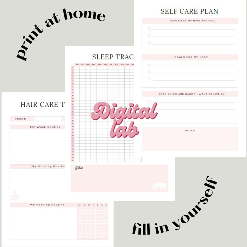 Self Care Planner - Printable DIGITAL DOWNLOAD - Self Help - Habit ...