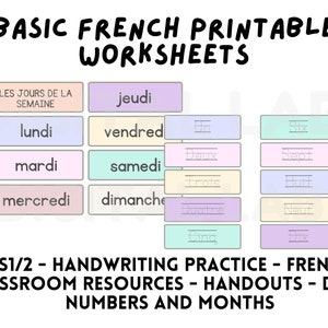 Simple French KS1 KS2 Printable Worksheets, Digital Vocab Cards ...