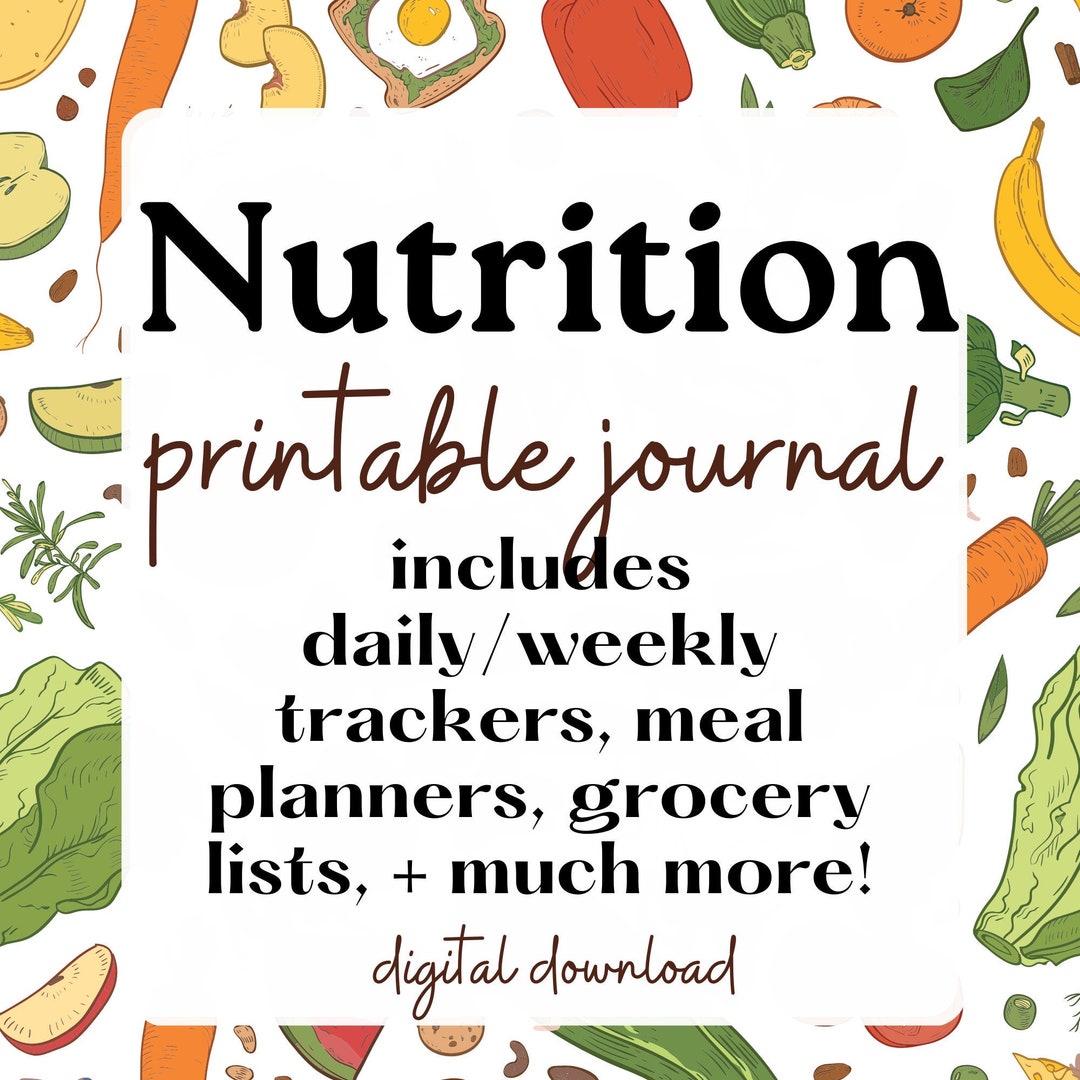 Nutrition Planner Journal - Printable DIGITAL DOWNLOAD - Self Help ...