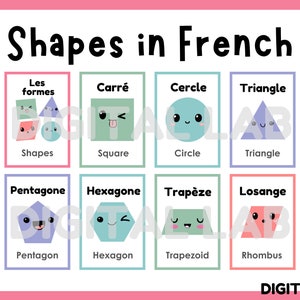 French Shapes Printable Posters, Flashcards Digital Vocab Cards ...