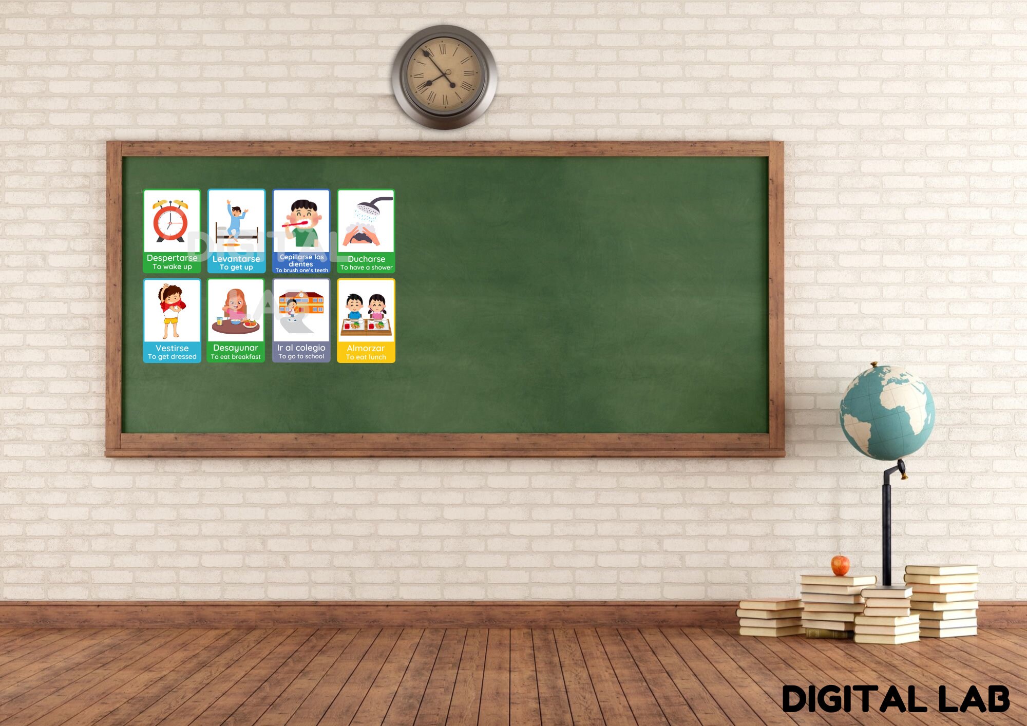 Spanish Daily Routines Printable Posters, Flashcards Digital Vocab ...