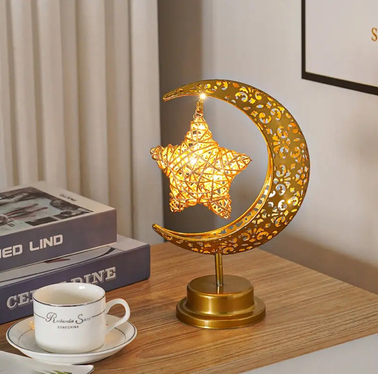 Lamp Moon and Star for Eid Mubarak and Ramadan Kareem Decoration for ...