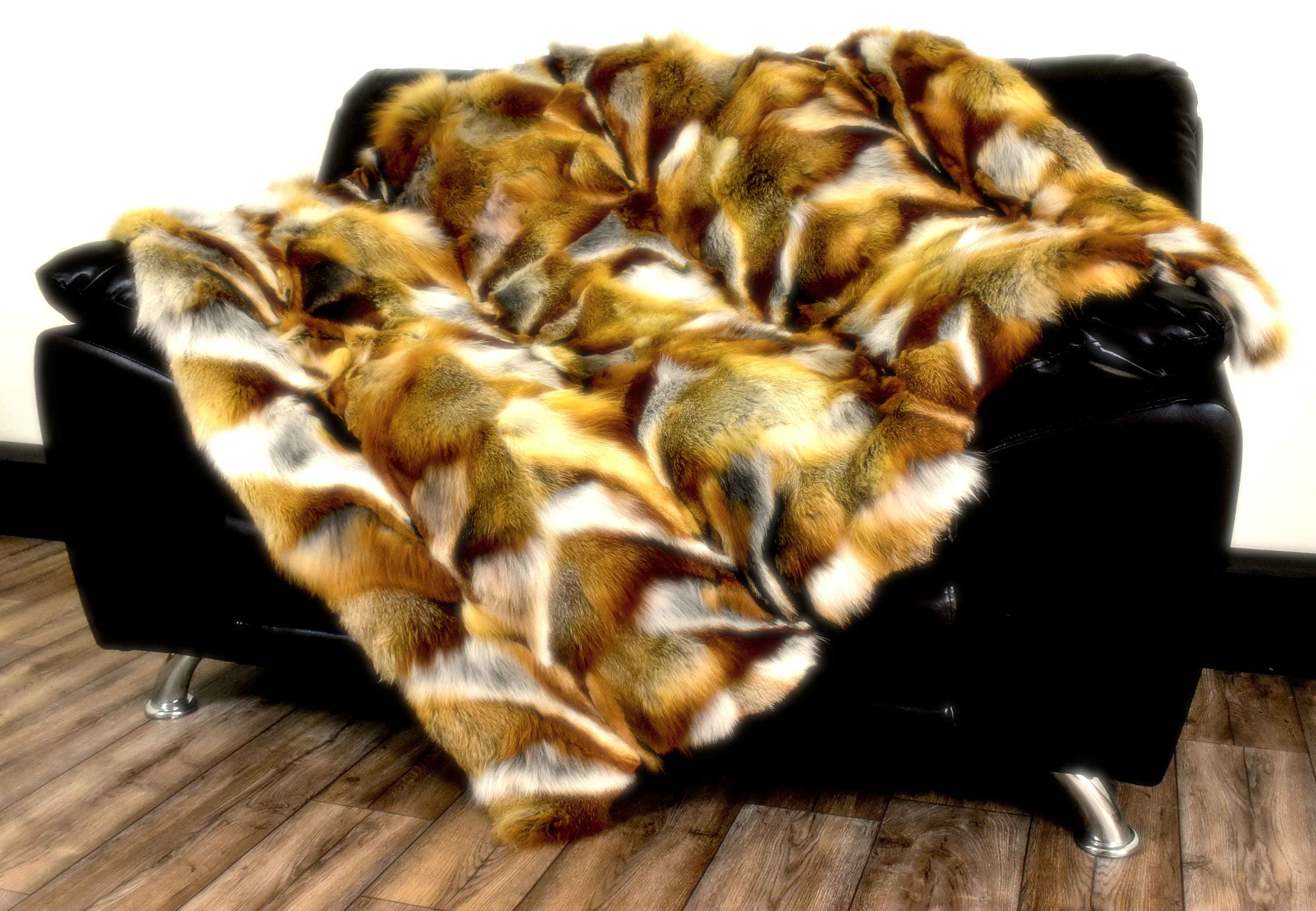 Luxury Real Red Canandian Fox Fur Throw Blanket - Etsy