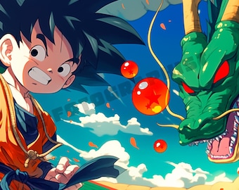 1996 Dragon Ball DOUBLE-SIDED MINIPOSTER 2 Posters in 1 (10" X 7") Son ...