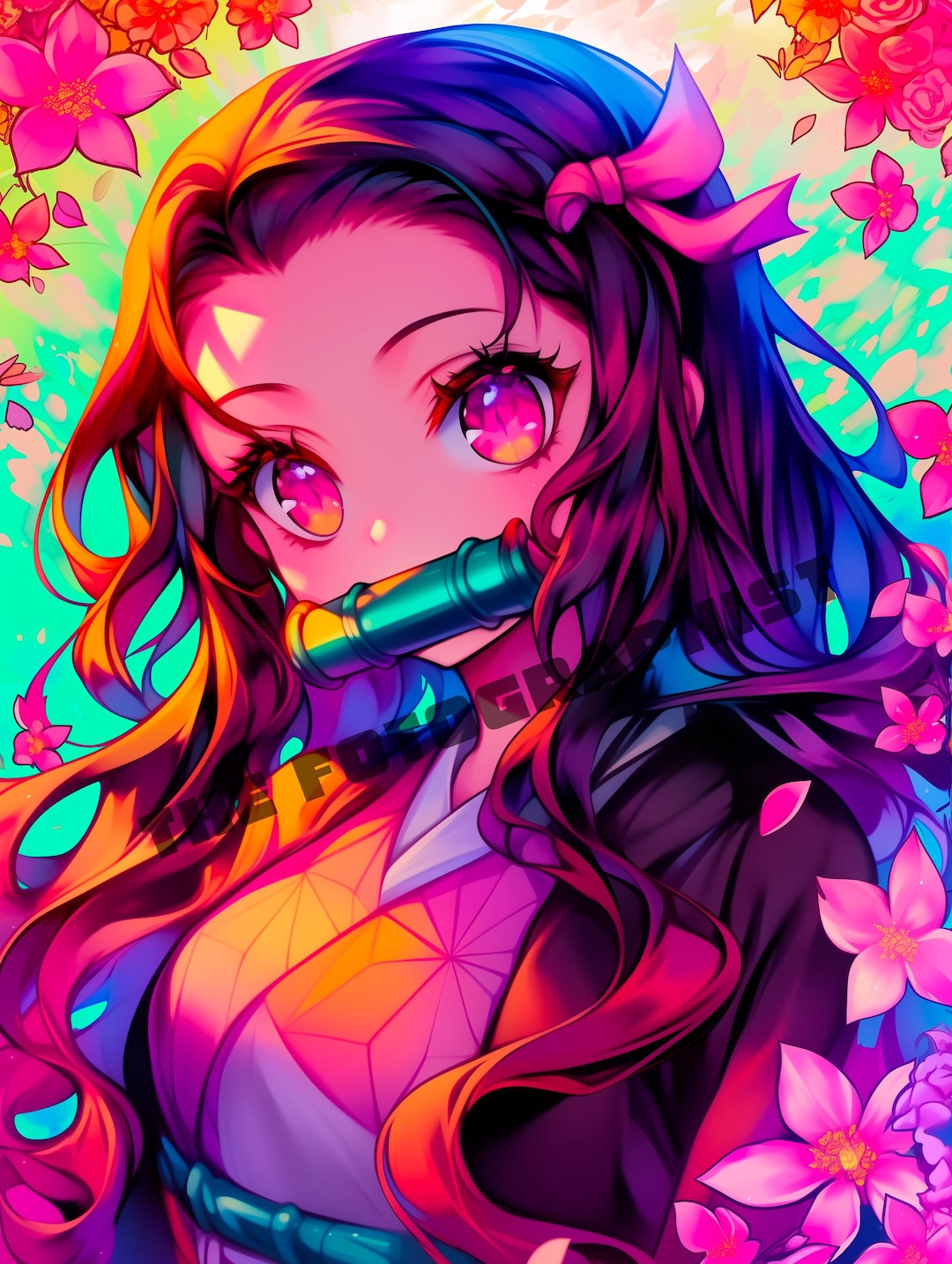 Nezuko Pop Culture Demon Slayer Anime Collection Ratio 2:3 - Etsy