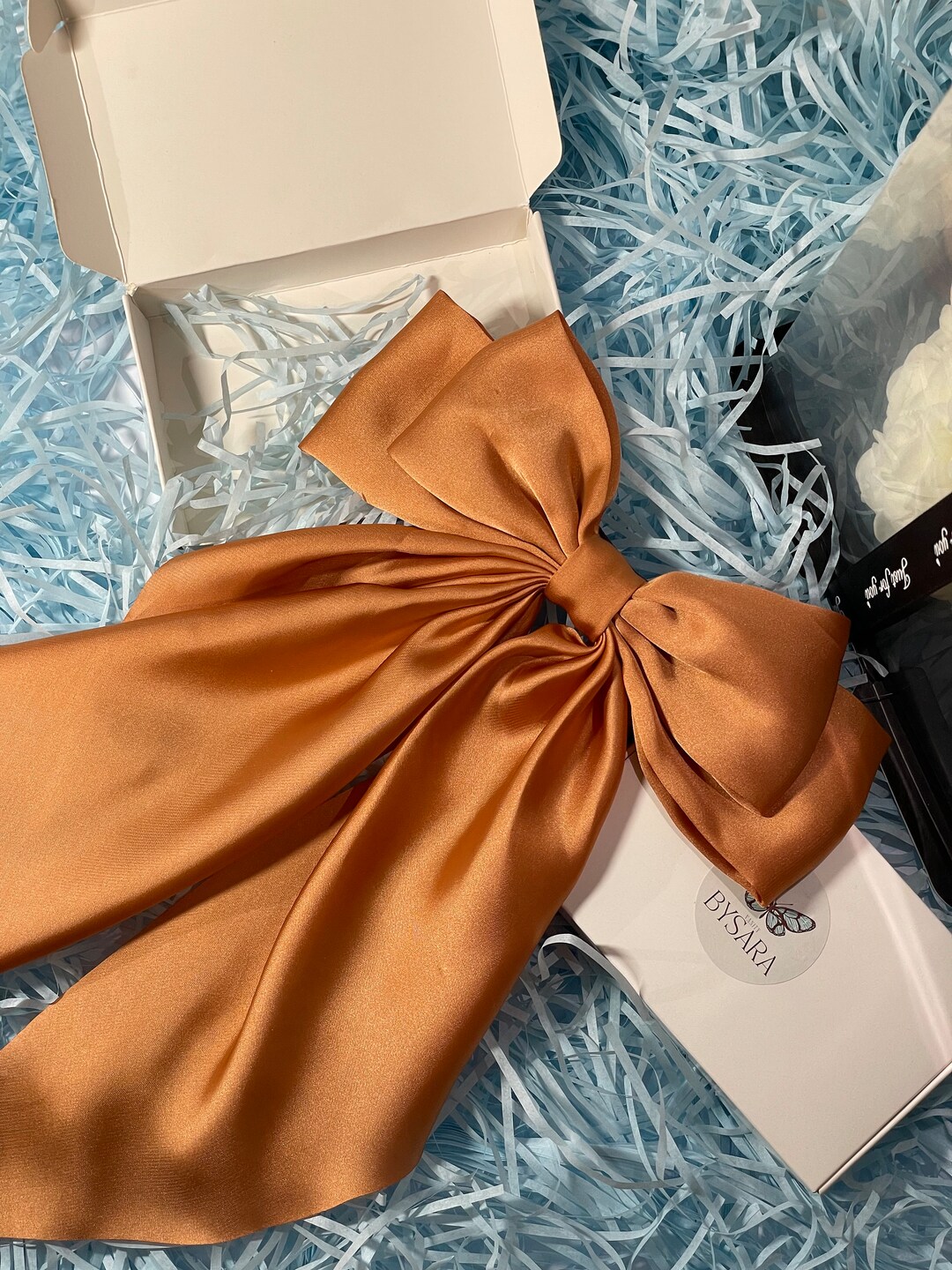 Gold/bronze Silk Satin Hair Bow, Classic Hair Bow, Coquette, Balletcore ...