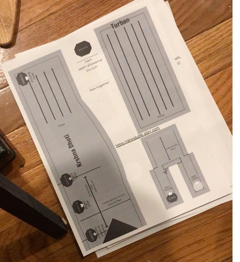 Pattern to Sew Deity Clothes. Printable Digital Sewing Pattern for ...