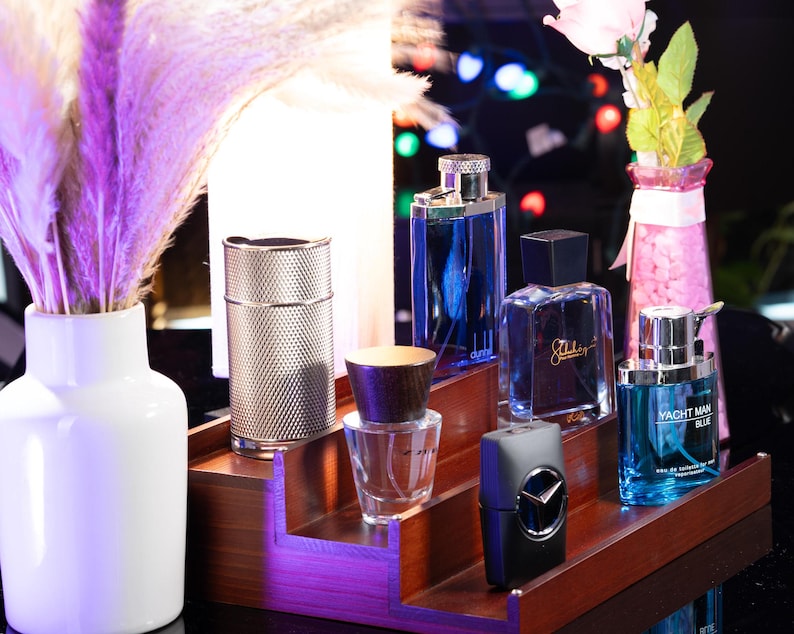 Cologne Organizer / Perfume Organizer - 3 Tier Solid Wood Display Shelf ...