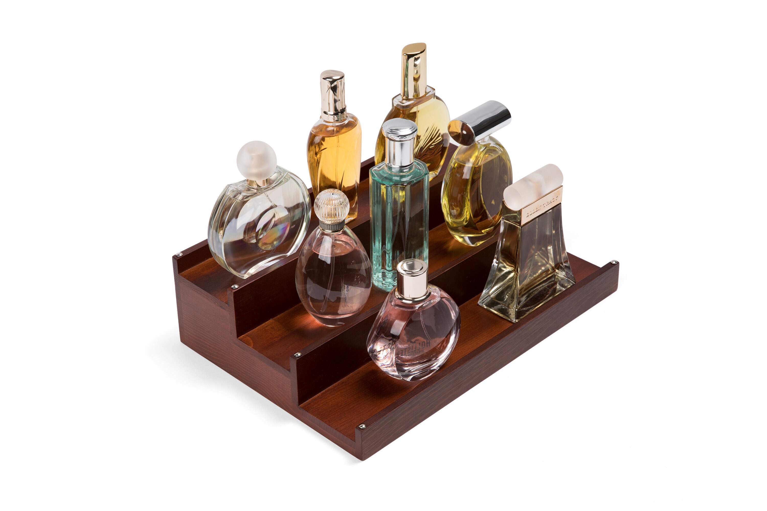 Cologne Organizer / Perfume Organizer 3 Tier Solid Wood Display Shelf ...