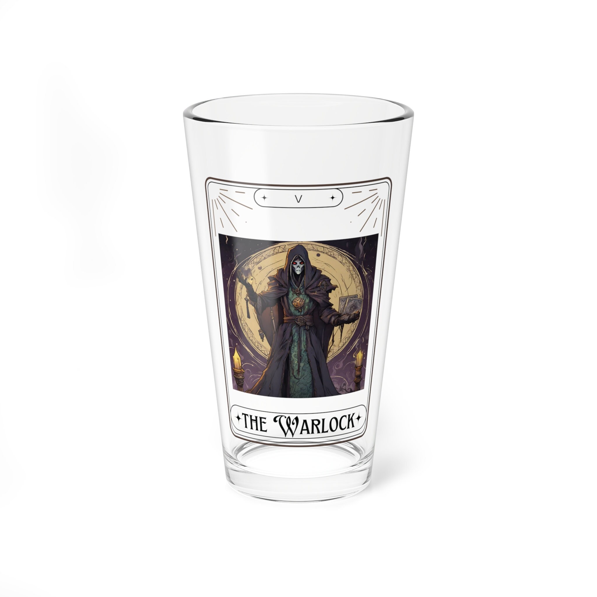 Dungeons and Dragons Inspired the Warlock Tarot Pint Glass, 16oz, Dnd ...