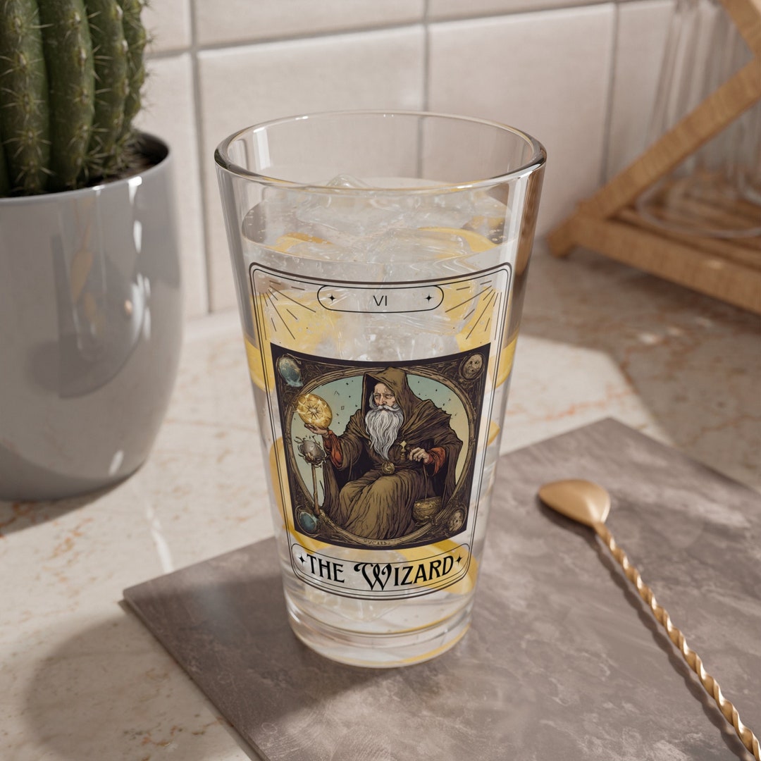 Dungeons N Dragons the Wizard Tarot Pint Glass, 16oz, Dnd Nerd, Dungeon ...