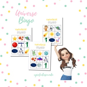 Bingo Game, Educational Universe Bingo Game for Kids, Educational ...
