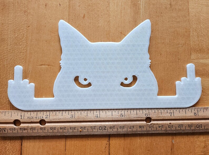 Glow in the Dark Cat Middle Finger Wall or Window Decoration. Funny Gag ...