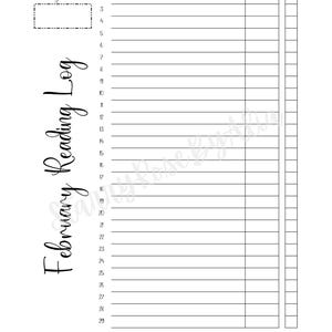 Monthly Reading Log (printable Download) - Etsy