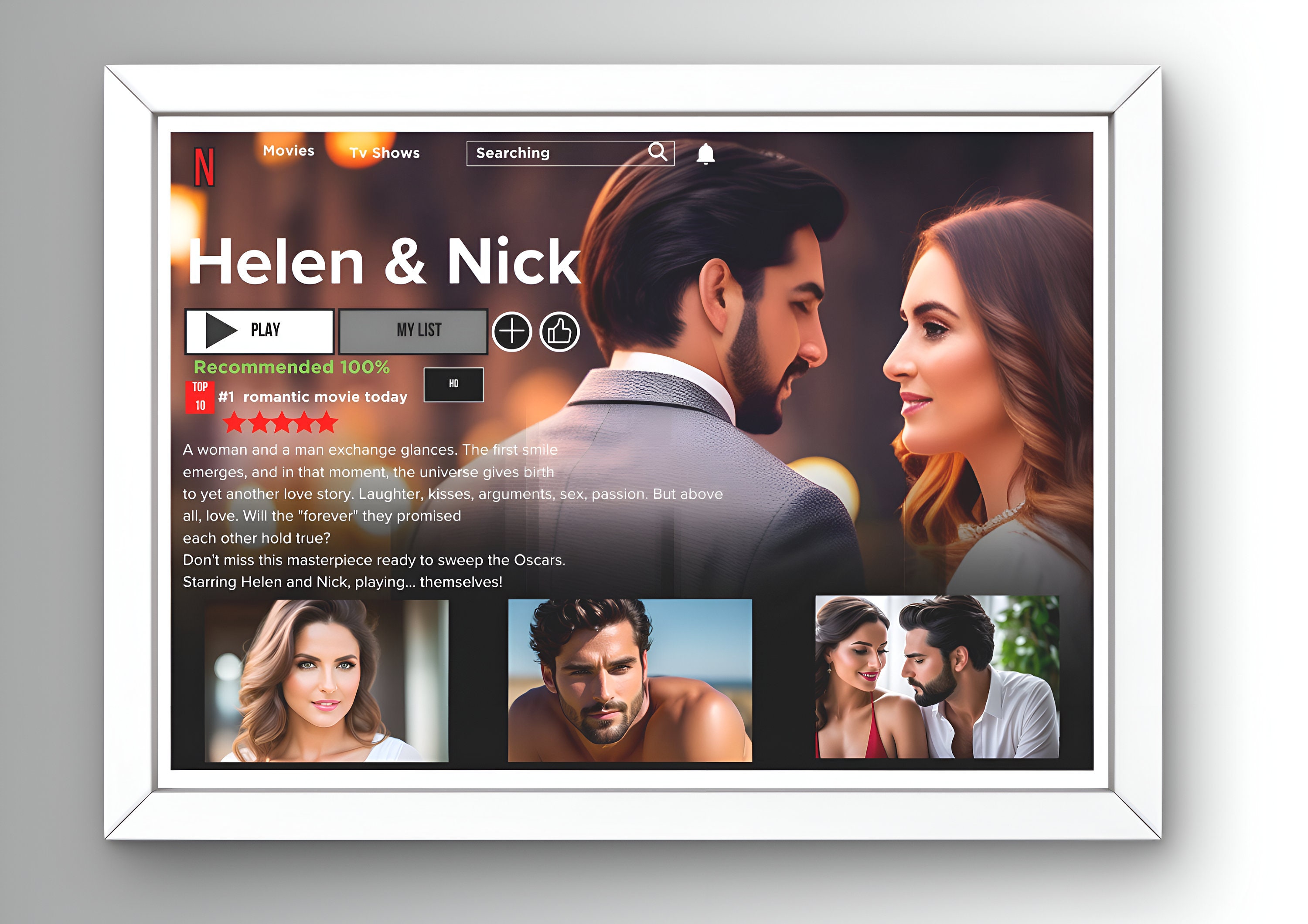 Personalized Movie Poster for Couples, Poster Custom Movie, Your Movie ...