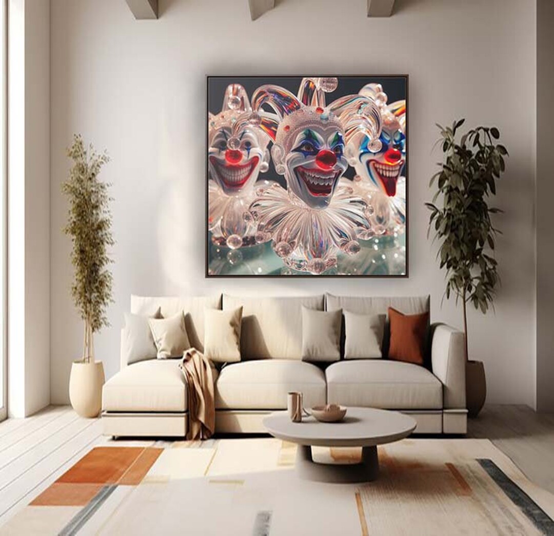 Vampire Art Print, Glass Vampire Clowns, Intricate Glass Forms, Horror ...