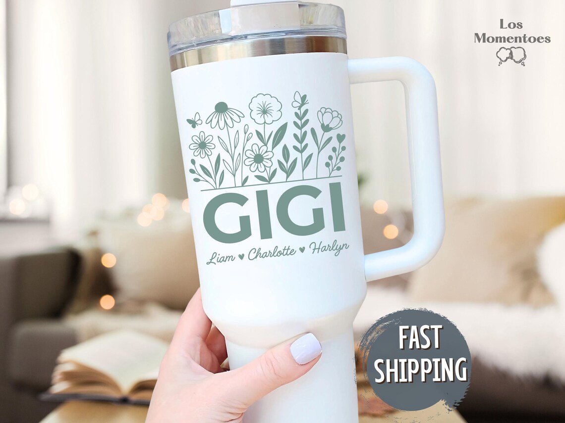 Personalized Gigi Tumbler 40oz With Grandkids’ Names – Custom Gigi Cup ...