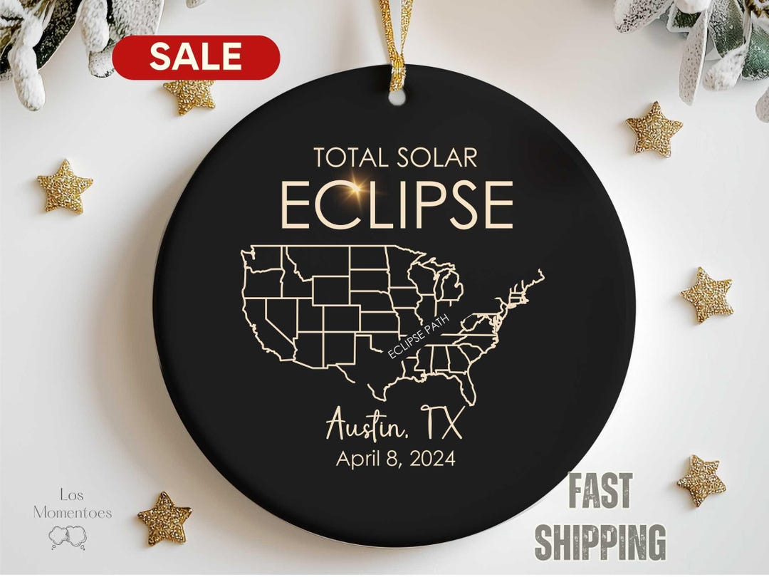 2024 Solar Eclipse Ornament - Total Eclipse Keepsake - Path of Totality ...