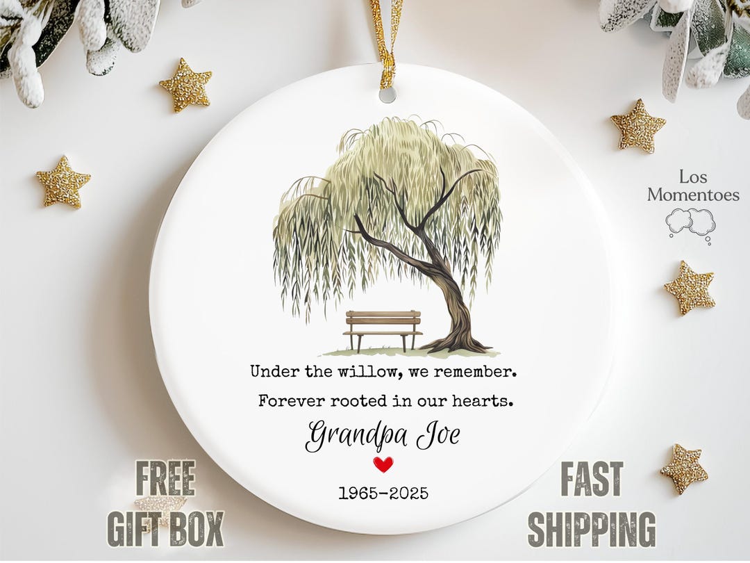Memorial Ornament Willow Tree Personalized Remembrance Christmas ...