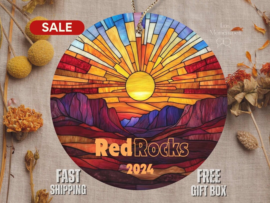 Personalized Red Rocks Christmas Ornament 2024 - Colorado Vacation ...