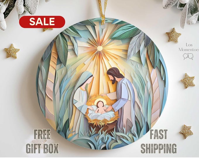 Nativity Scene Christmas Ornament - Religious Christmas Ornament ...